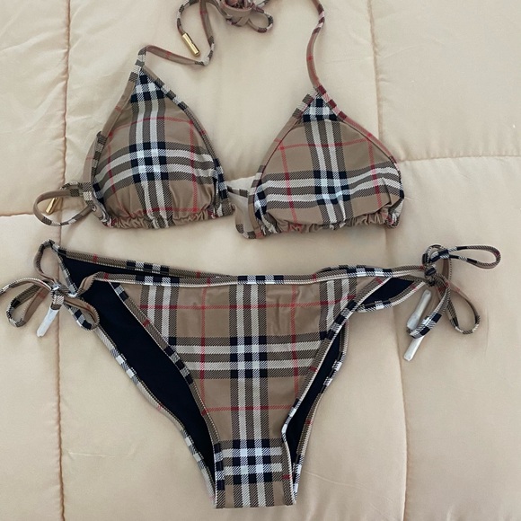 Burberry | Swim | Plaid Triangle Bikini Set | Poshmark